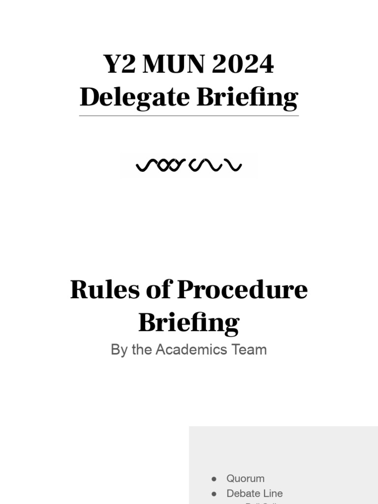 Intro To MUN and Rules of Procedure | PDF | Committee | Quorum