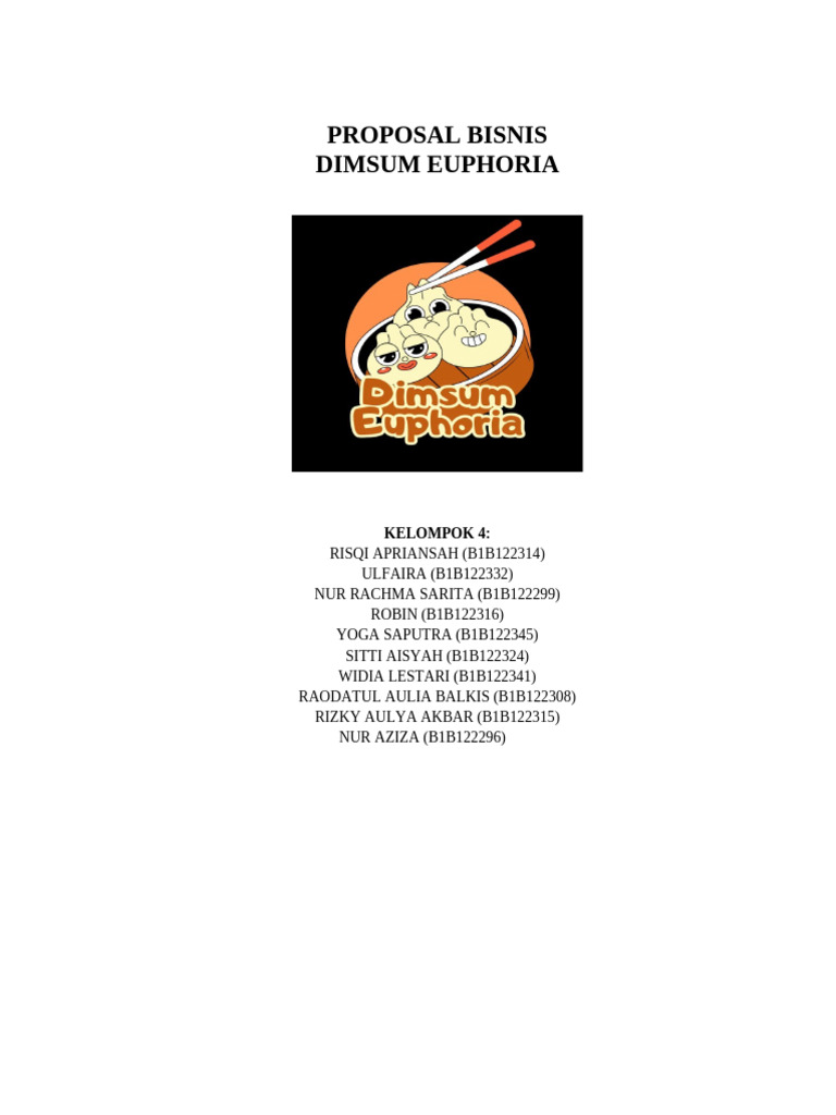Proposal Dimsum Euphoria | PDF
