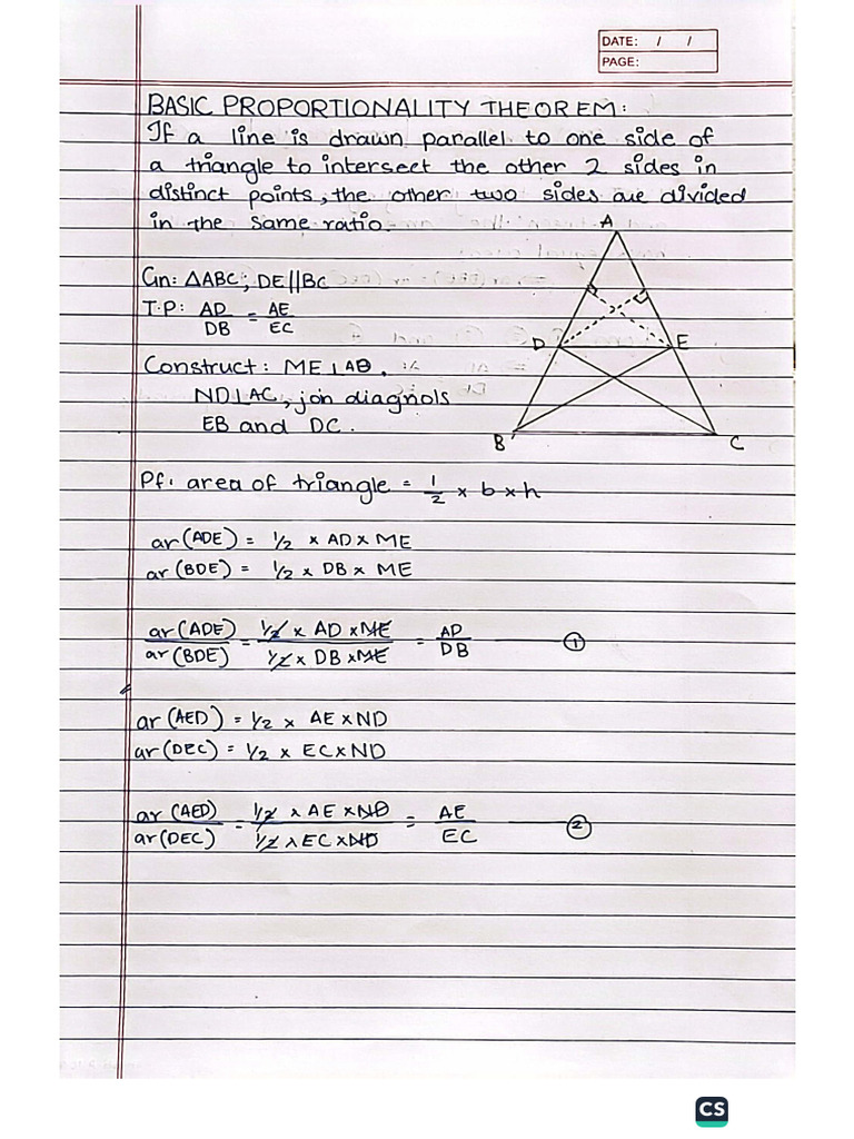 IMPORTANT MATH THEOREM - PROOF-BPT,10.1 &10.2 | PDF