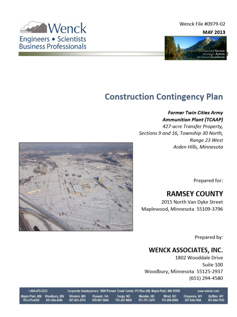 Construction Contingency Plan Former Twin Cities Army Ammunition Plant ...