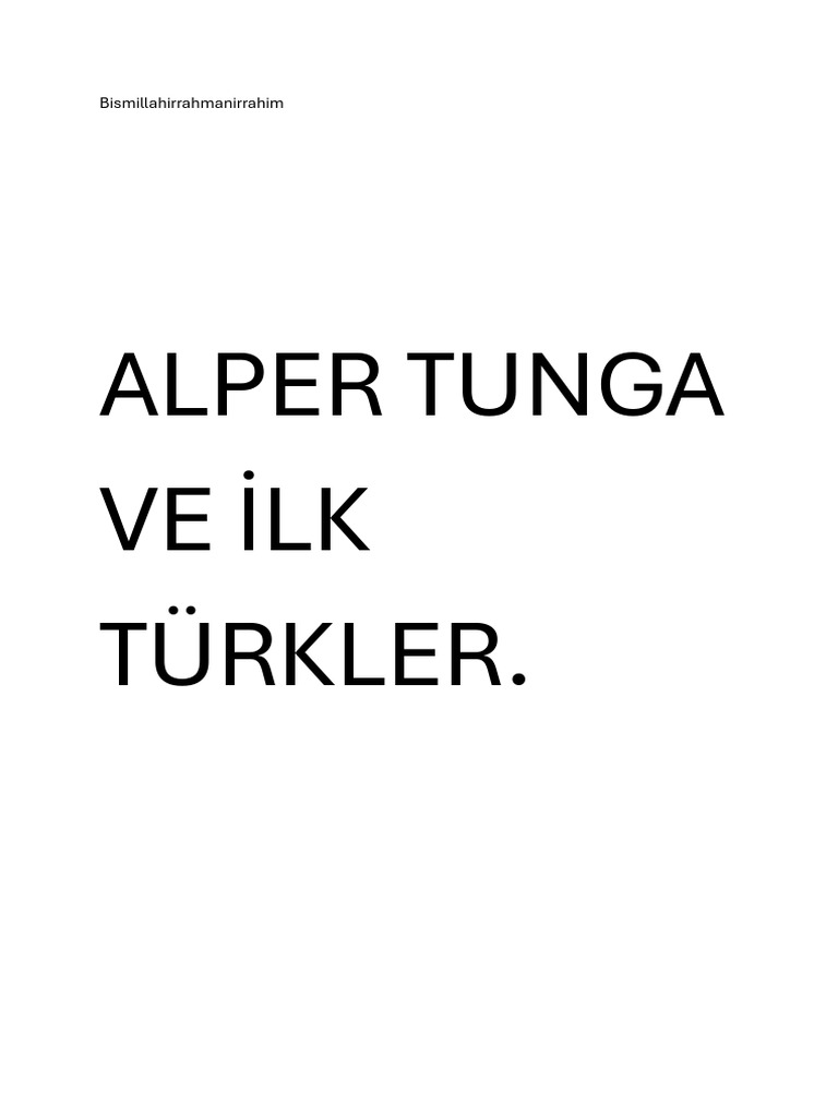 Alper Tunga Ve Ilk Türkler | PDF
