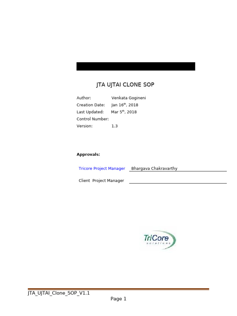 Jta Ujtai Clone Sop v1.3 | PDF | Databases | Computing