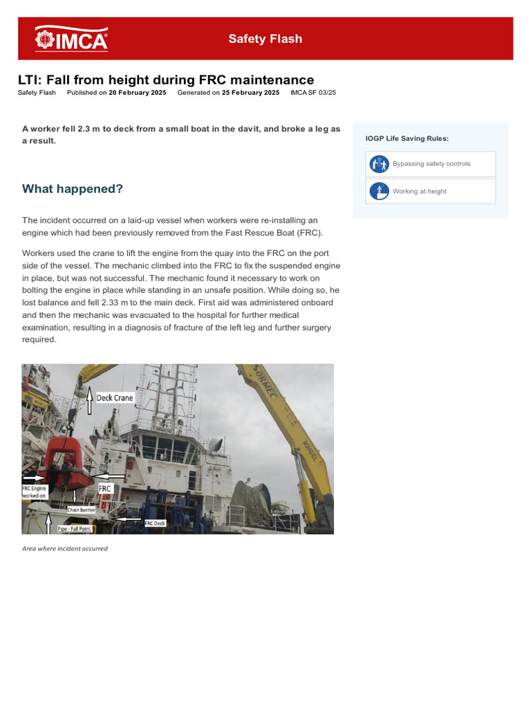 Fall from Height During FRC Maintenance | PDF | Occupational Safety And ...