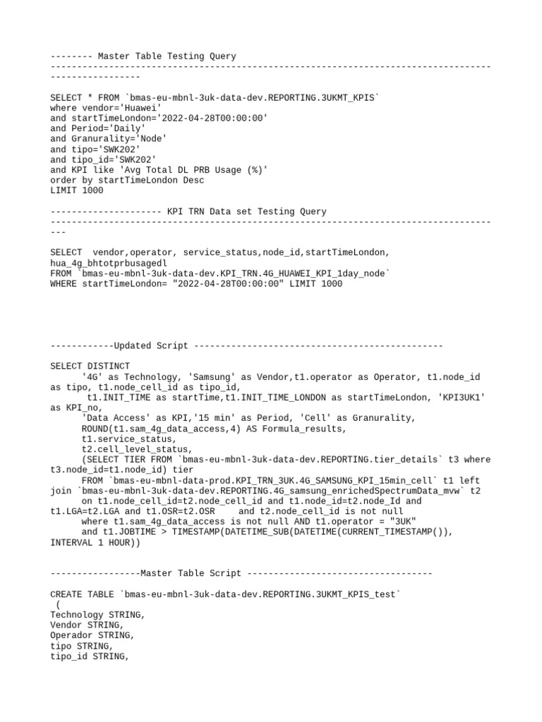Data Validation Query | PDF