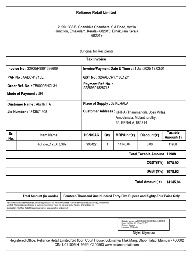 My Invoice 20250223172005 300135335624 | PDF | Government Finances | Payments