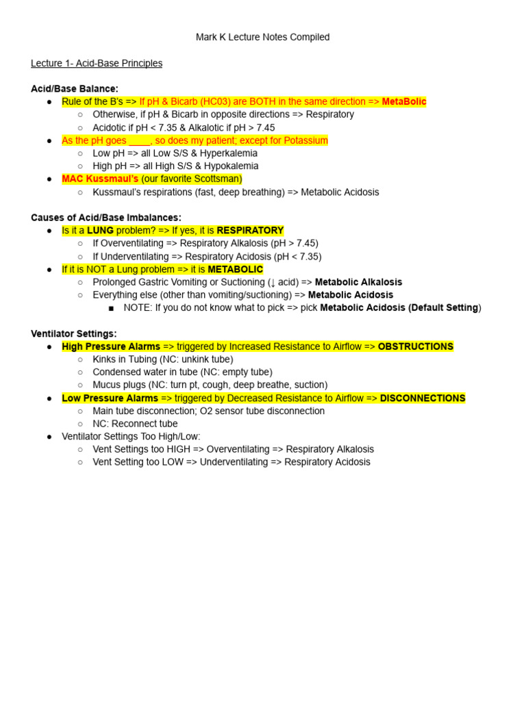 Mark K Lecture Notes Compiled | PDF | Congenital Heart Defect | Childbirth