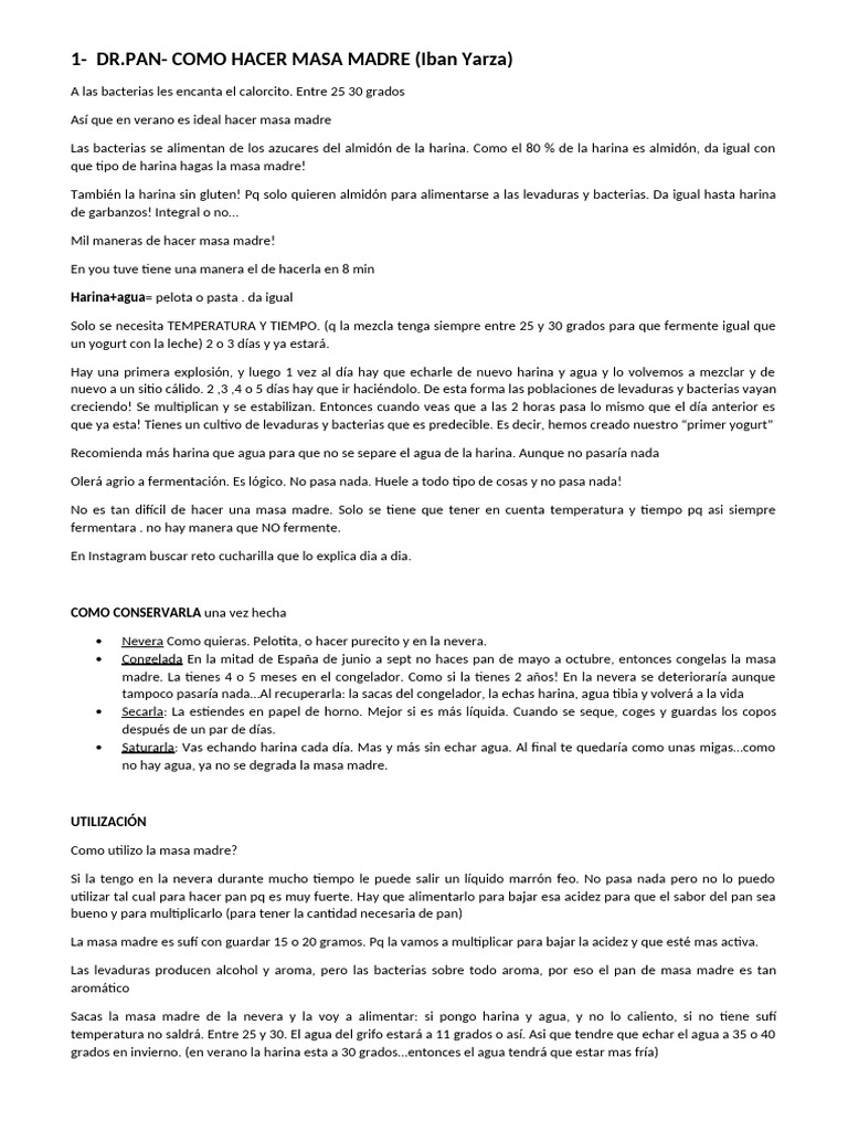 Cómo Hacer Masa Madre Fácilmente | PDF | De masa fermentada | Panes
