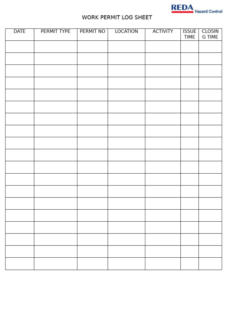 Permit Log Sheet | PDF