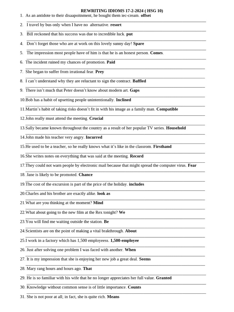 Rewriting Idioms 17 | PDF
