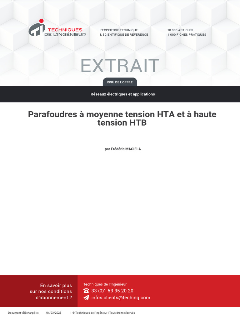 Parafoudres HTA et HTB : Guide Technique | PDF | Inducteur | Électricité