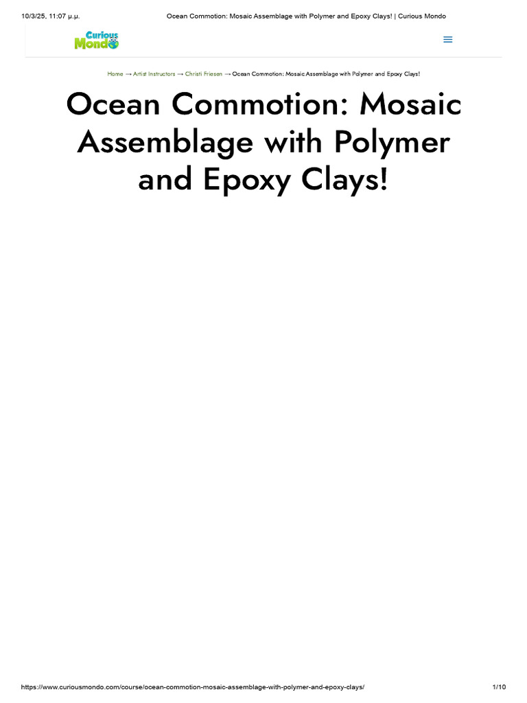 Ocean Commotion - Mosaic Assemblage With Polymer and Epoxy Clays ...