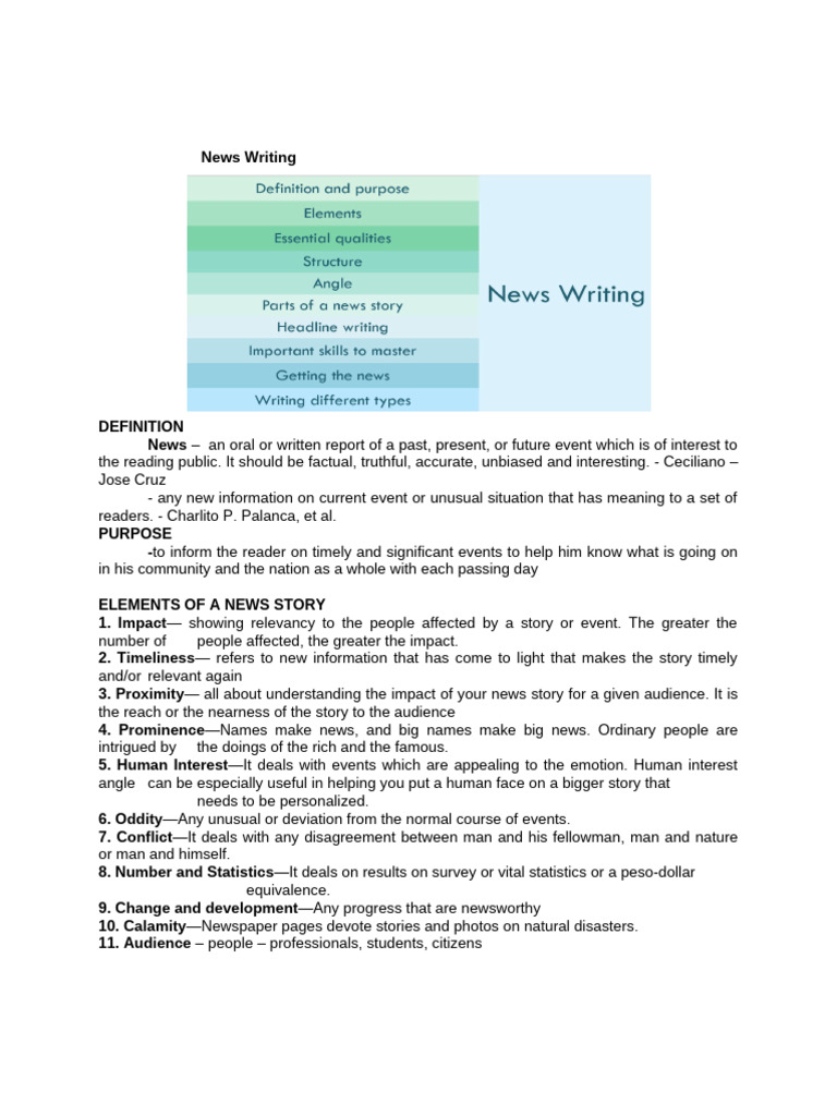 English 9 News Writing Explained q1 w2 | PDF | News | Police