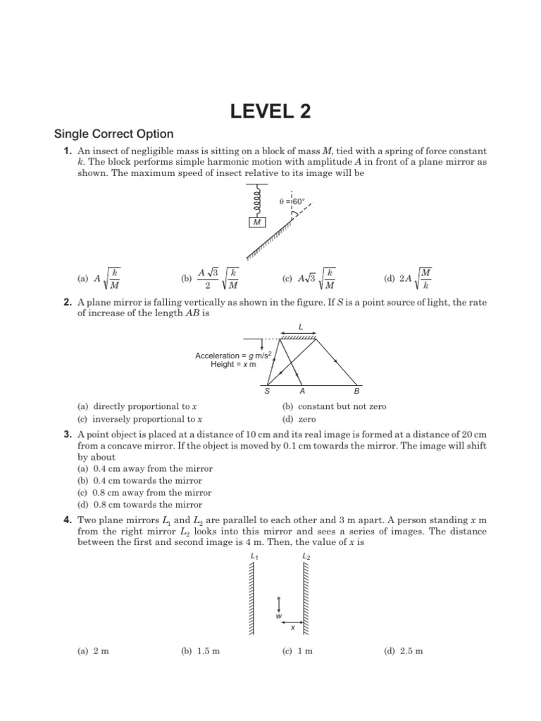 Optics and Modern Physics Exercises | PDF | Mirror | Mechanics