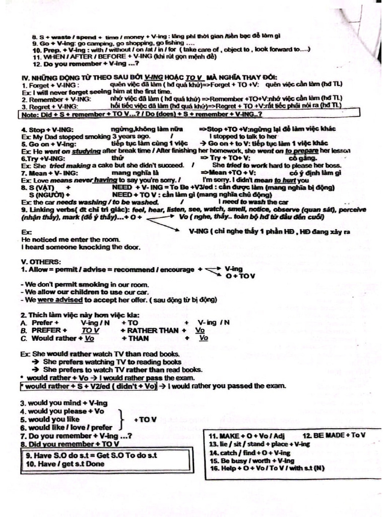 Chia Đ NG T 11 Ving - To V - Chia D NG Đ NG T | PDF