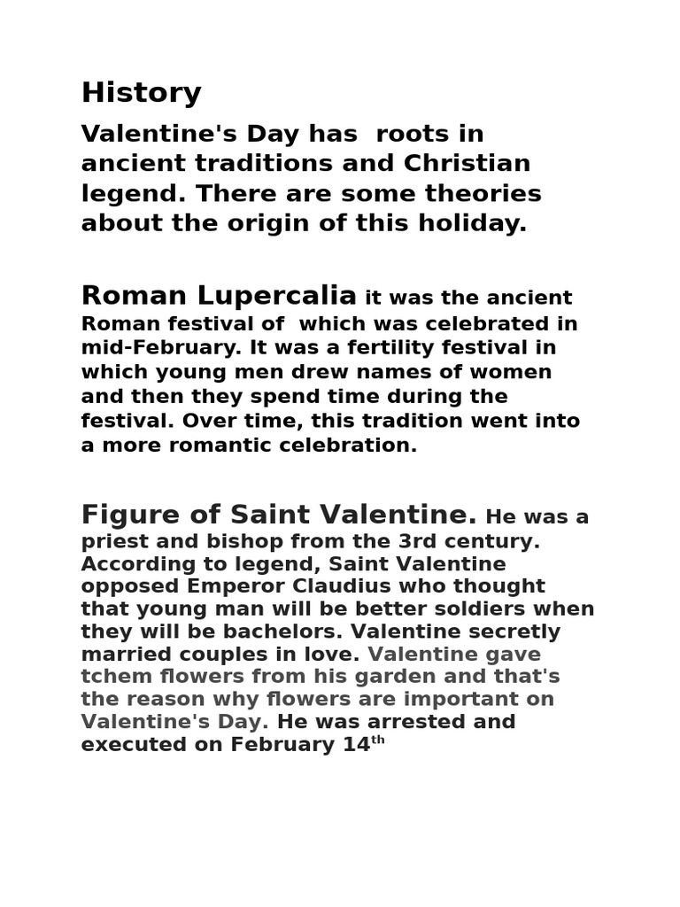 Origins and Traditions of Valentine's Day | PDF