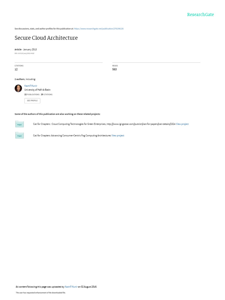 Secure Cloud Architecture | PDF | Security | Computer Security