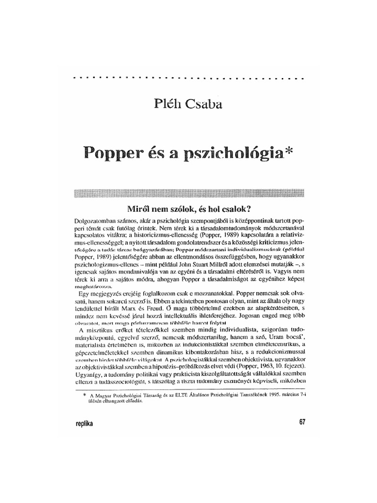 Popperesapszichol Oia | PDF