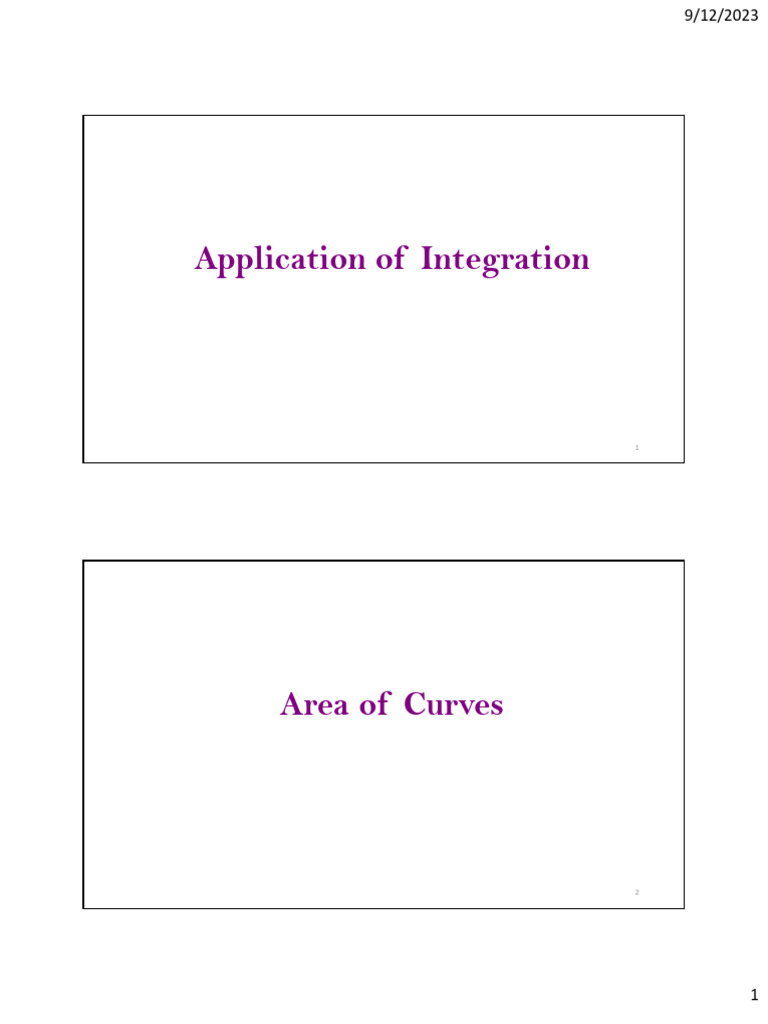Application of Integration | PDF | Cartesian Coordinate System | Curve