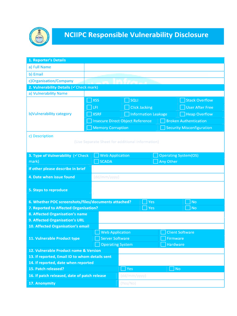 NCIIPC Template | PDF