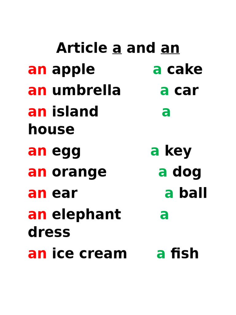 Article A and An | PDF
