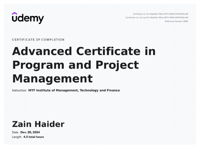Advance Certificate In Program And Project Management Pdf