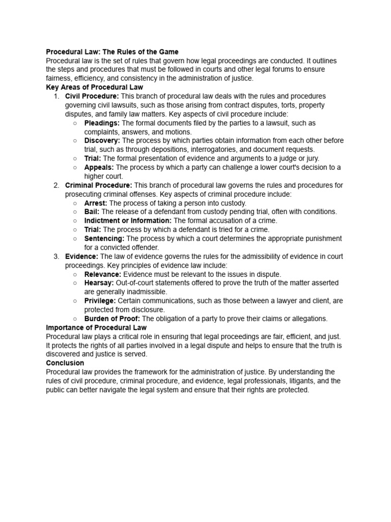 Procedural Law (Understanding The Rules Governing .. | PDF | Evidence ...