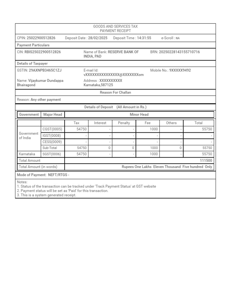 GST-Challan Receipt | PDF