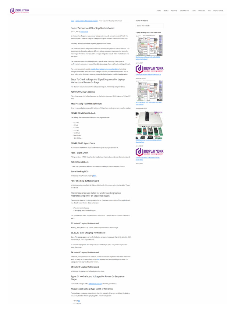Power Sequence of Laptop Motherboard 2024 04-08-20!39!33 | PDF