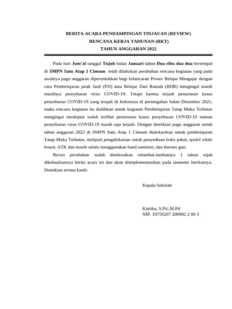 berita-acara-revieu RKT | PDF