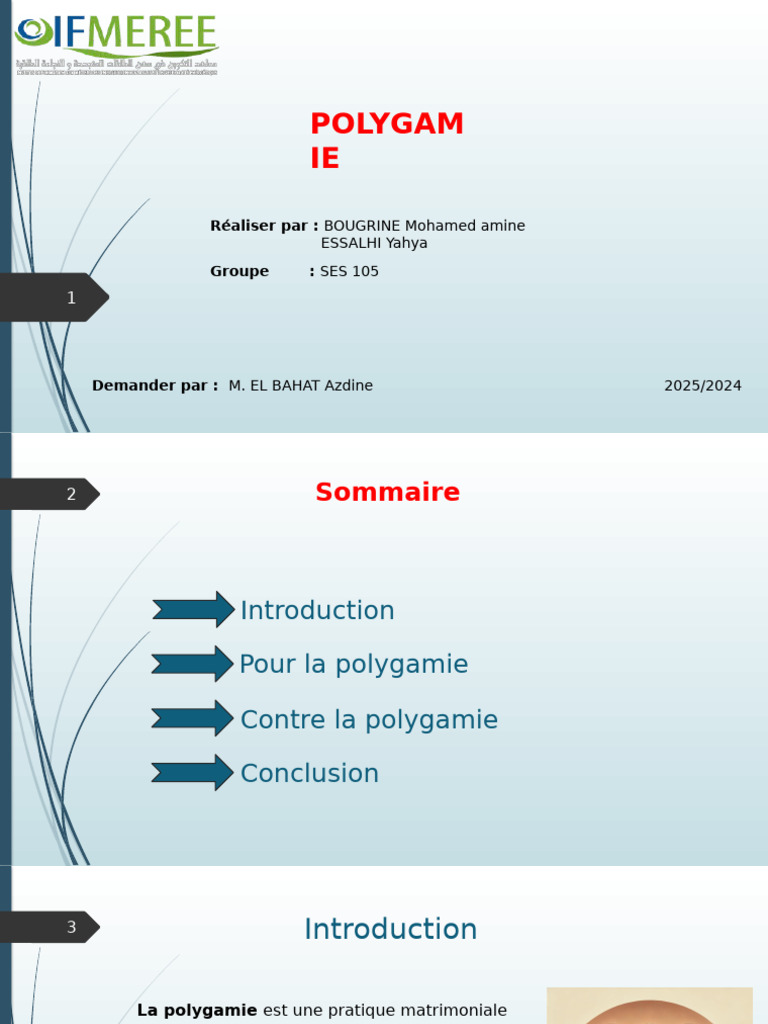Présentation Polygamie | PDF | Polygamie