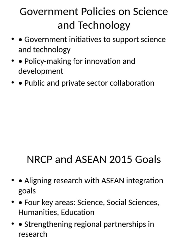 Science Technology Policies | PDF