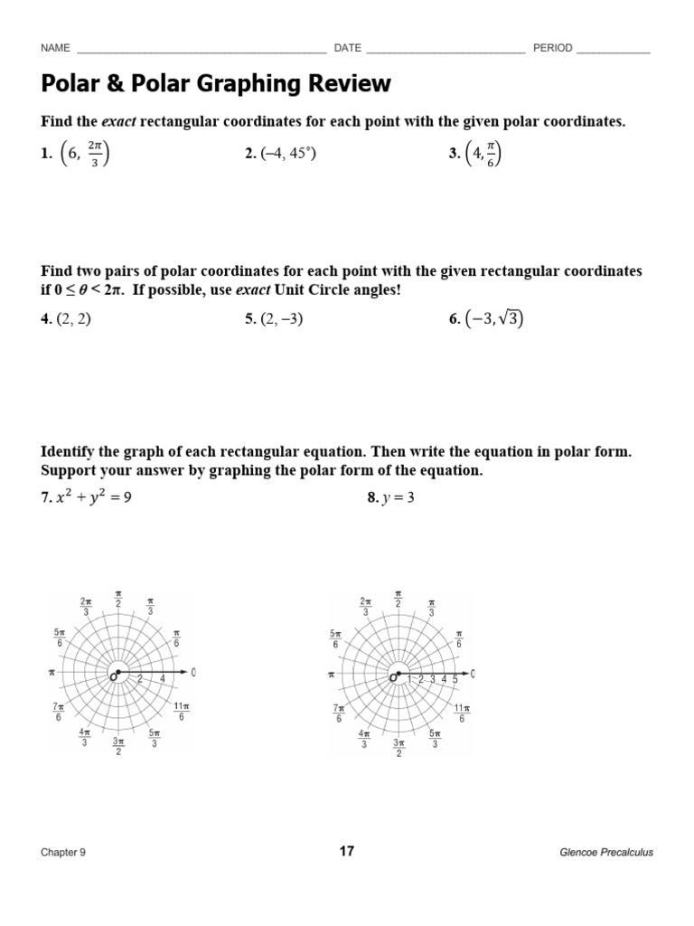 Polar and Polar Graphing Review | PDF