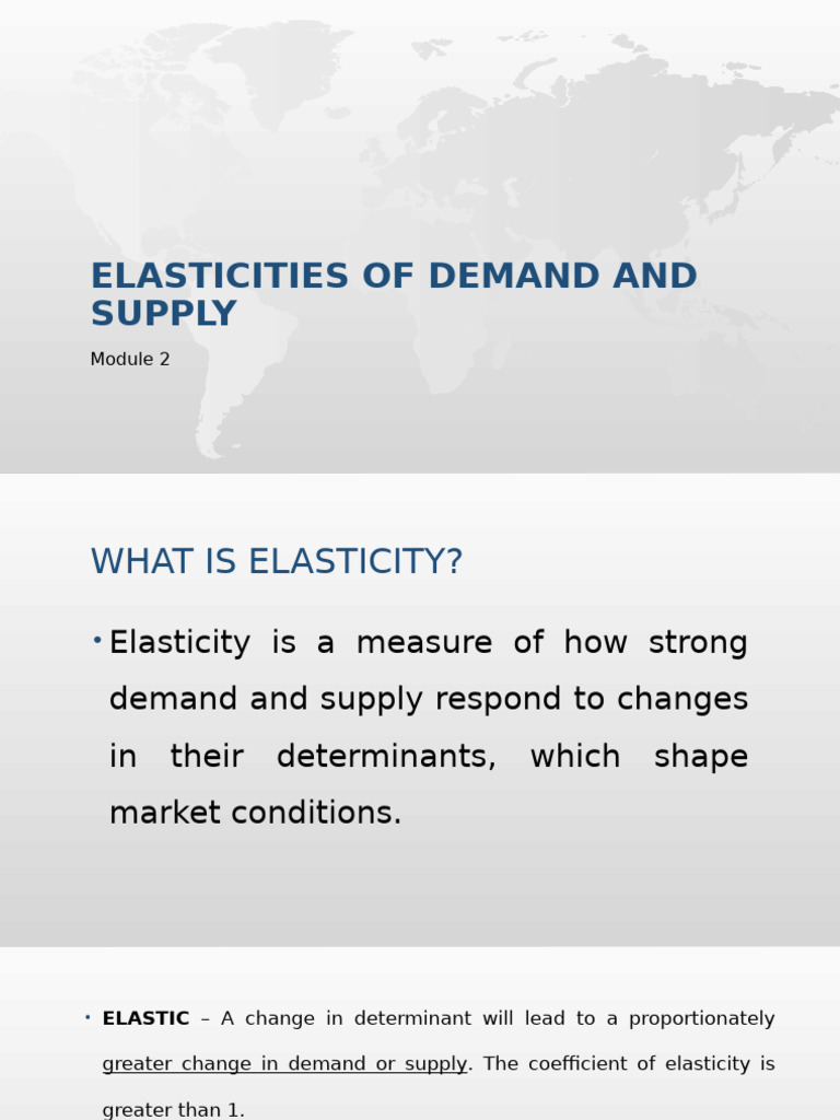 Demand and Supply Elasticities Explained | PDF | Elasticity (Economics ...
