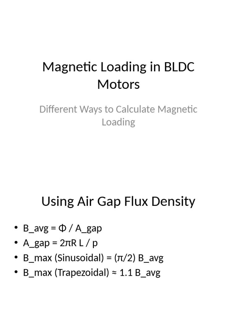 Magnetic Loading BLDC | PDF