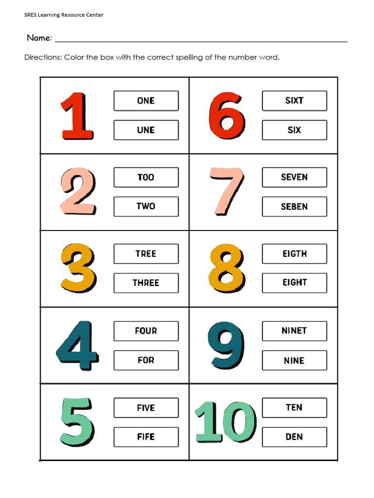 As Math Numbers 1-10 | PDF