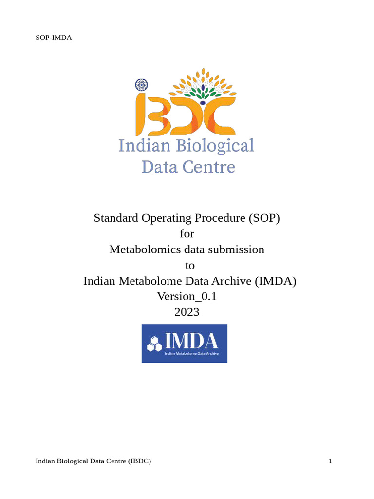 SOP for IMDA Metabolomics Submission | PDF | File Transfer Protocol ...