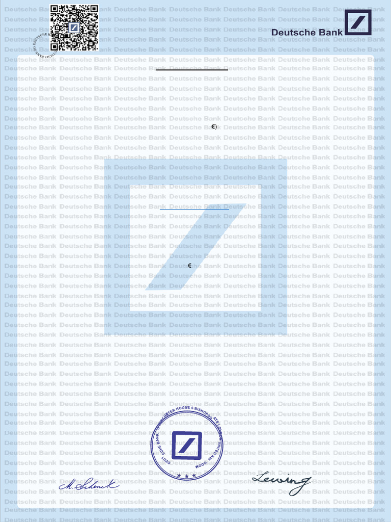 Deutsche Bank Proof of Funds Confirmation | PDF