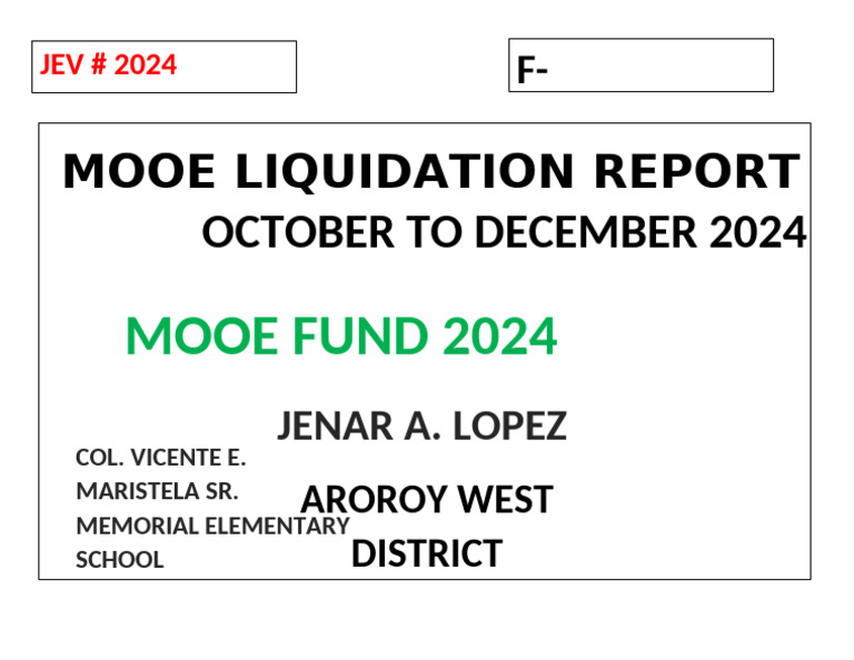 Mooe Front Page | PDF