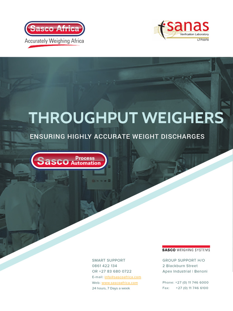Sasco Throughput Weighers Overview | PDF