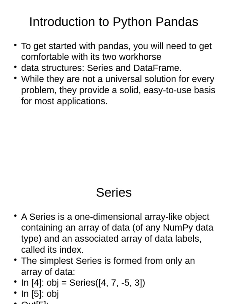 Pandas | PDF | Comma Separated Values | Mean