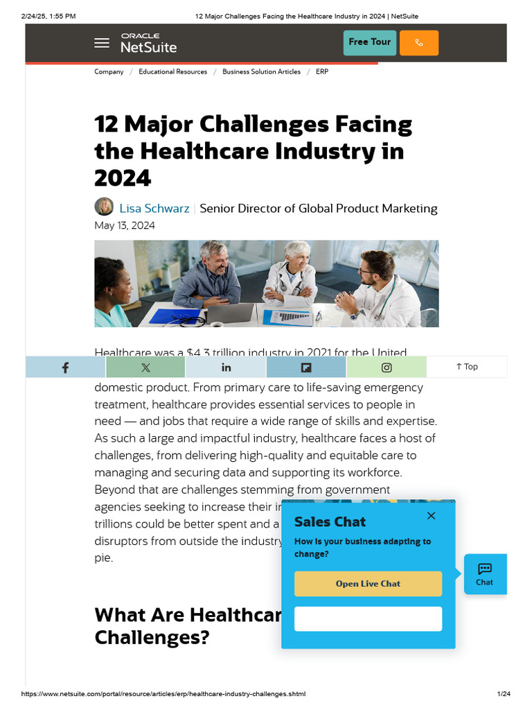 12 Major Challenges Facing The Healthcare Industry in 2024 - NetSuite ...