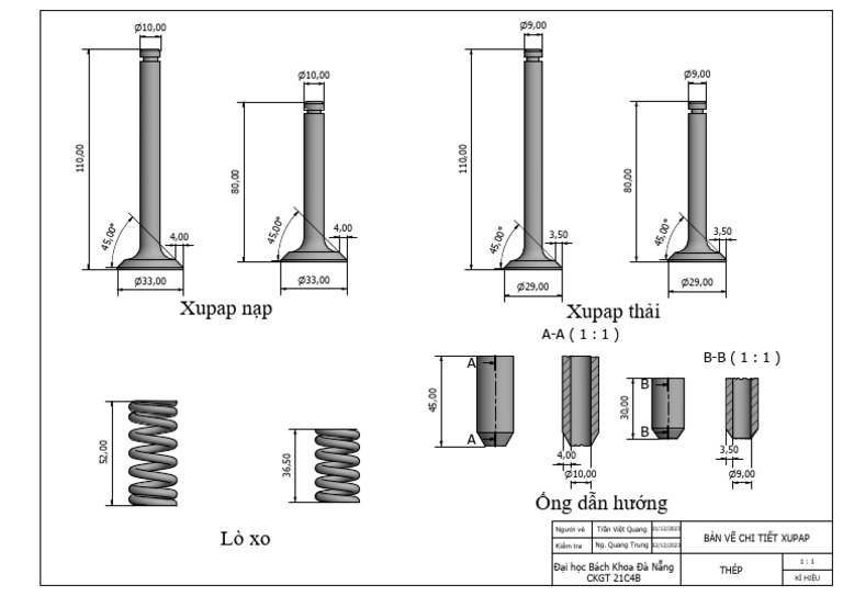 Bản vẽ chi tiết xupap | PDF | Vietnam
