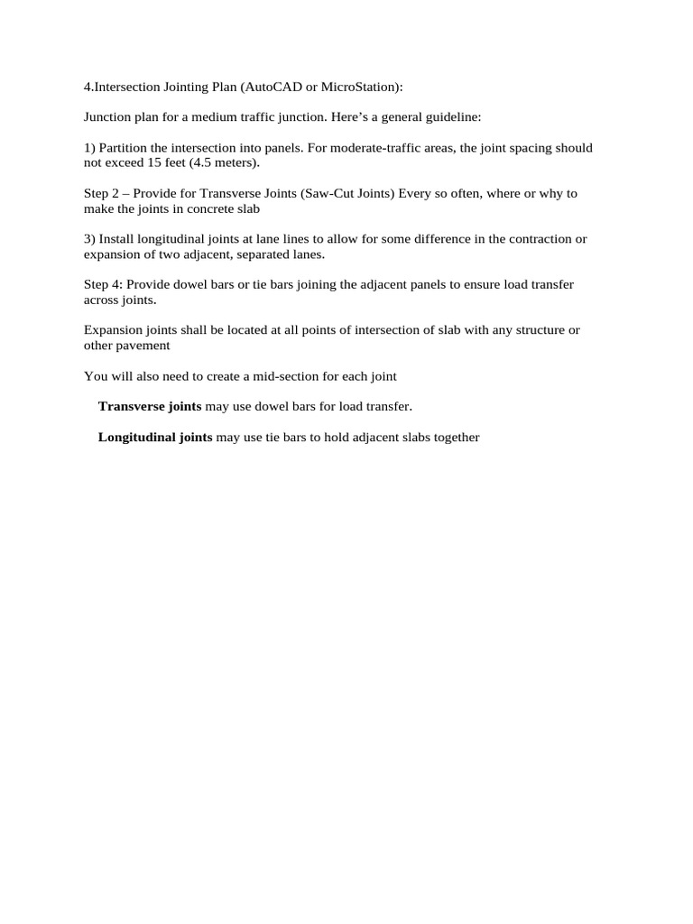 Intersection Jointing Plan | PDF