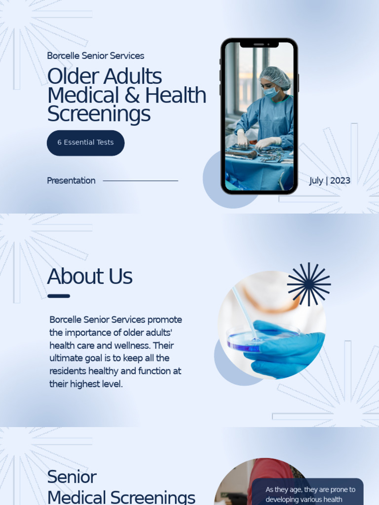 Blue Modern Medical & Health Presentation | PDF | Screening (Medicine ...