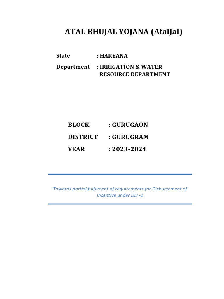 BLOCK - HYDROGEOLOGICAL - REPORT - Gurugram | PDF | Groundwater ...