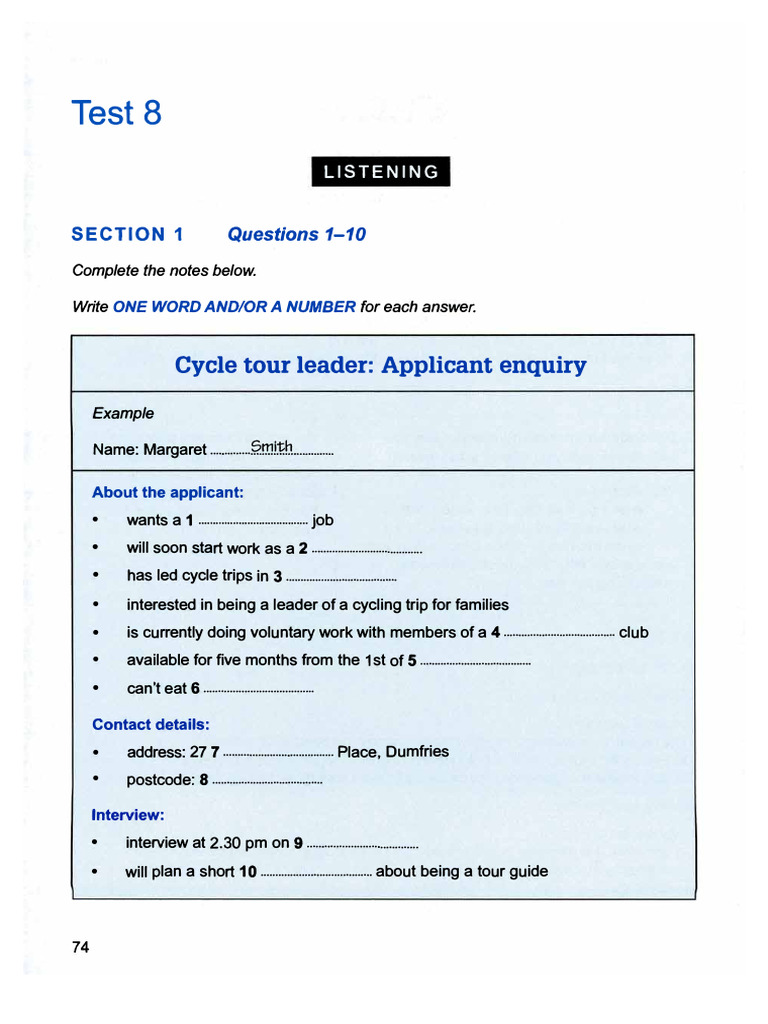 Cambridge 12 Test 8 Reading Answers | PDF | Noise | Sound