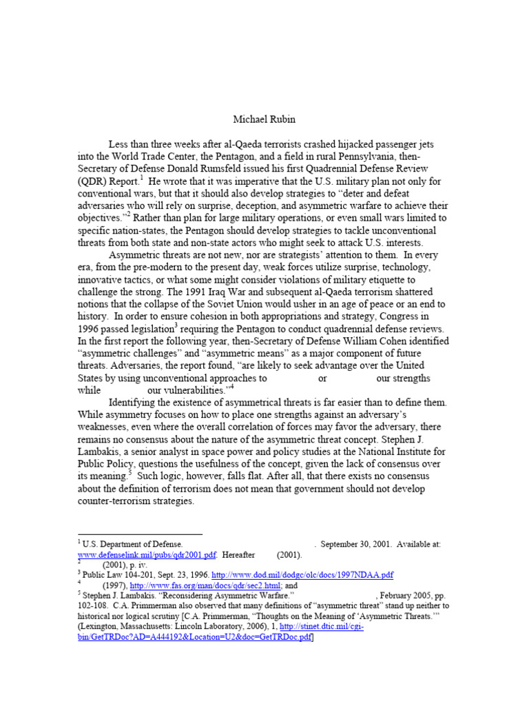 Asymmetrical War ThreatConcept | PDF | Nuclear Weapons | Kurdistan ...