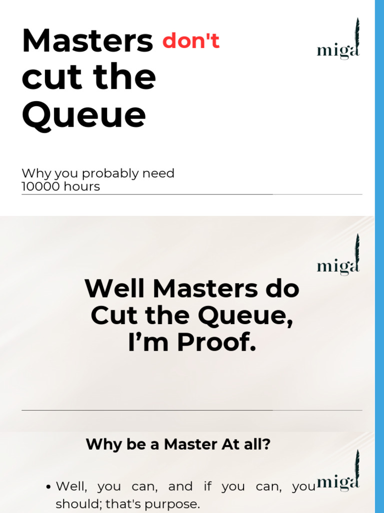Personal Masters Cut The Queue | PDF