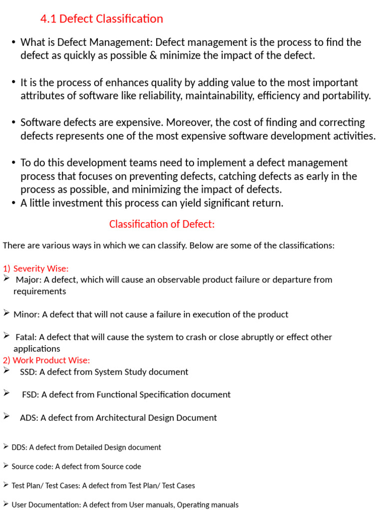 Defect Management Process Overview Pdf Software Bug Software Testing