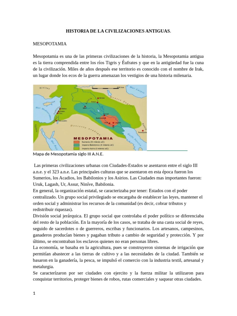 Historia de La Civilizaciones Antiguas | PDF | Mesopotamia | imperio Romano